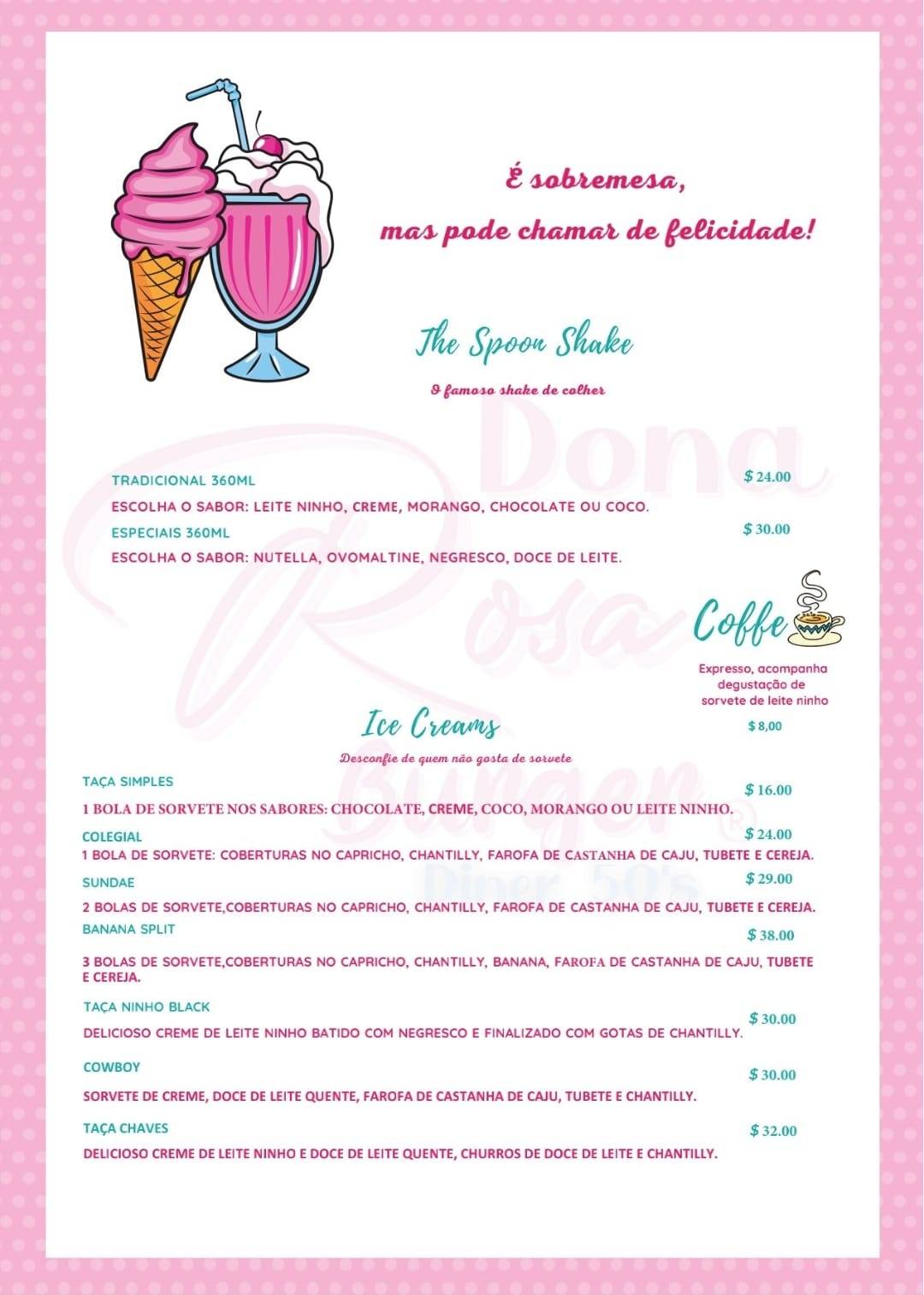 Menu em Dona Rosa Burger restaurante, São Paulo