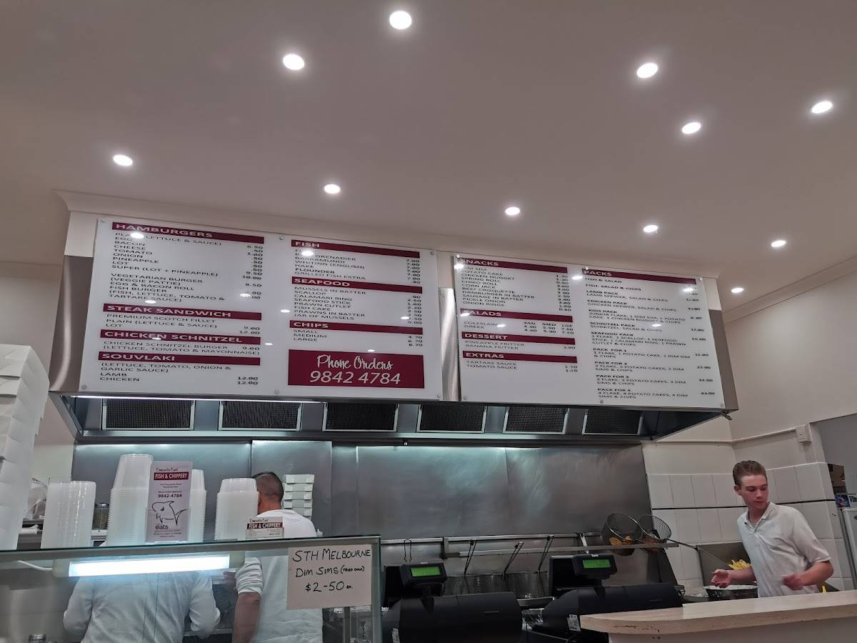 Menu at Doncaster East Fish & Chippery restaurant, Doncaster East