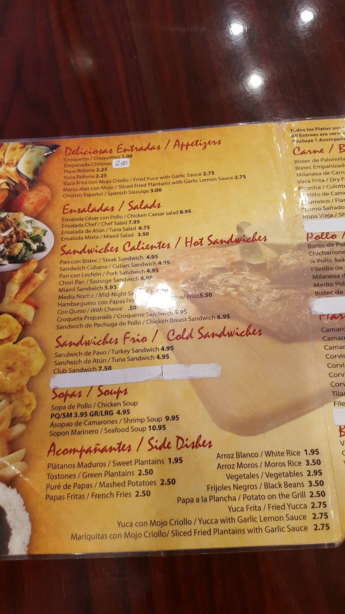 Menu at Coral Restaurant, Miami, NW 82nd Ave