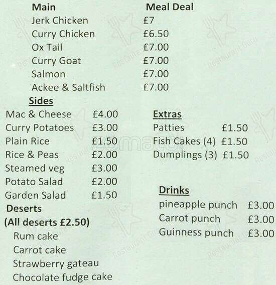 Menu at Dot'z, London