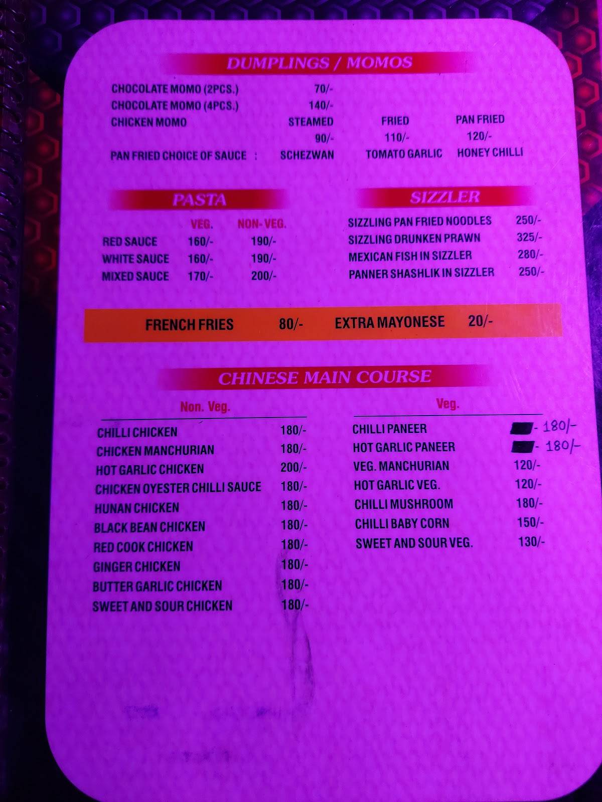 Menu at Double Decker Cafeteria and Restaurant, Chandannagar