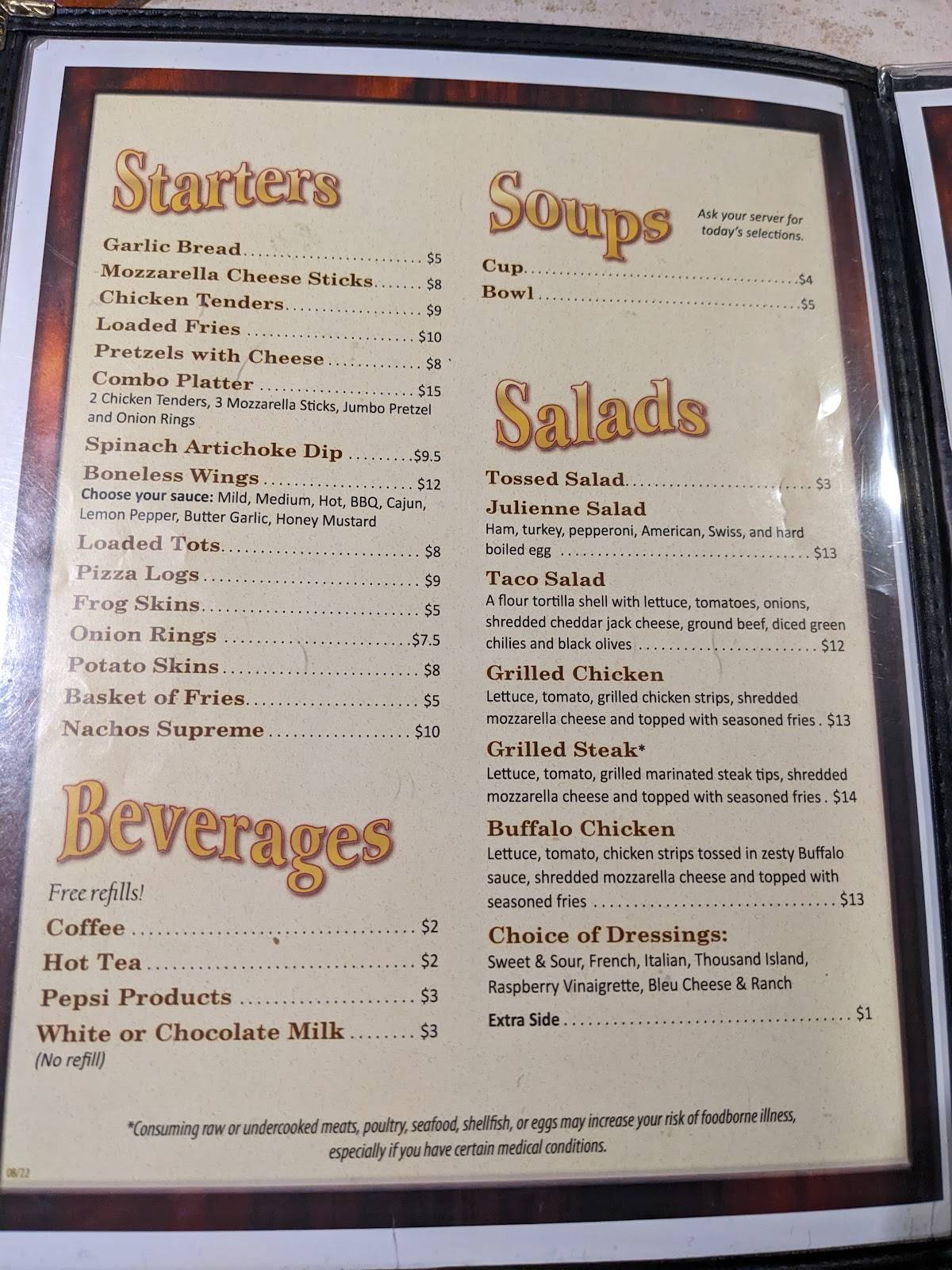 Menu at Draft House pub & bar, Warren, 707 Pennsylvania Ave E