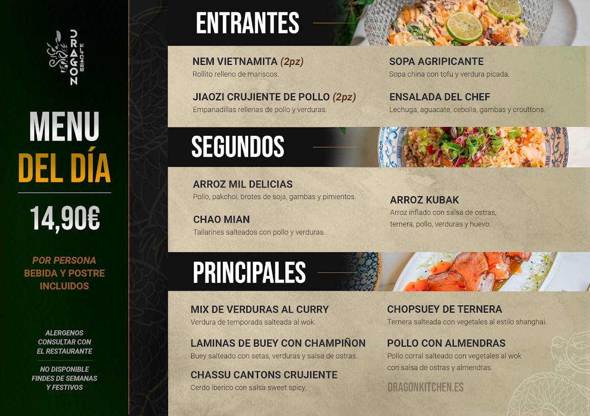 Carta del restaurante Dragon Kitchen Villaverde, Madrid, C. del la ...