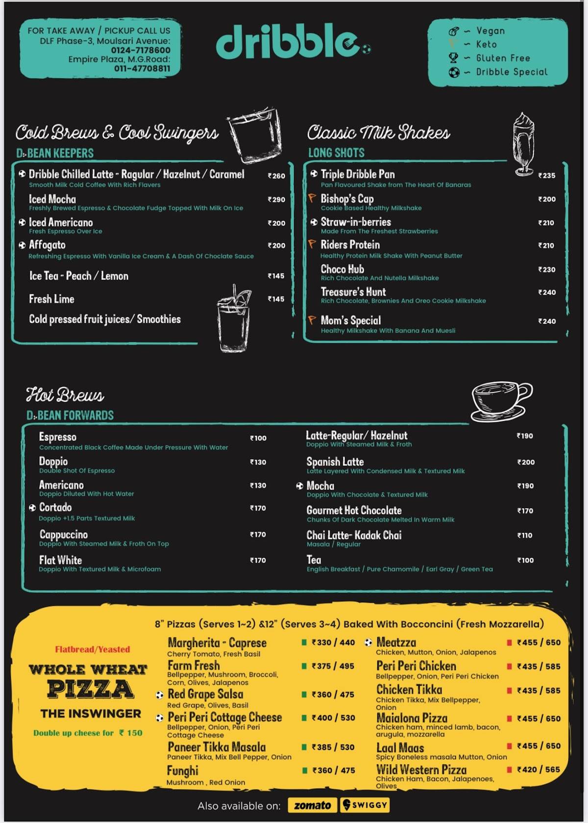 Menu at Dribble Cafe, Gurugram, Plot 1