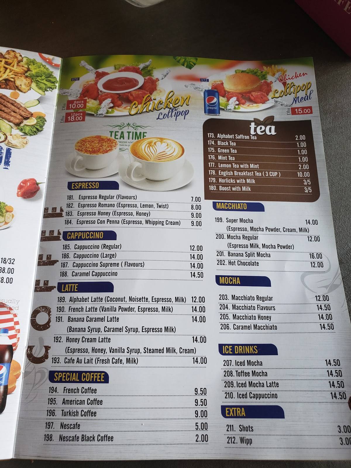 Menu at Alphabet Of Taste Restaurant, Dubai