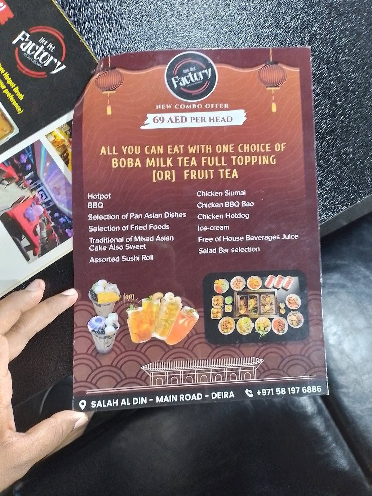 Menu at Hot Pot Factory Restaurant Salahuddin, Dubai