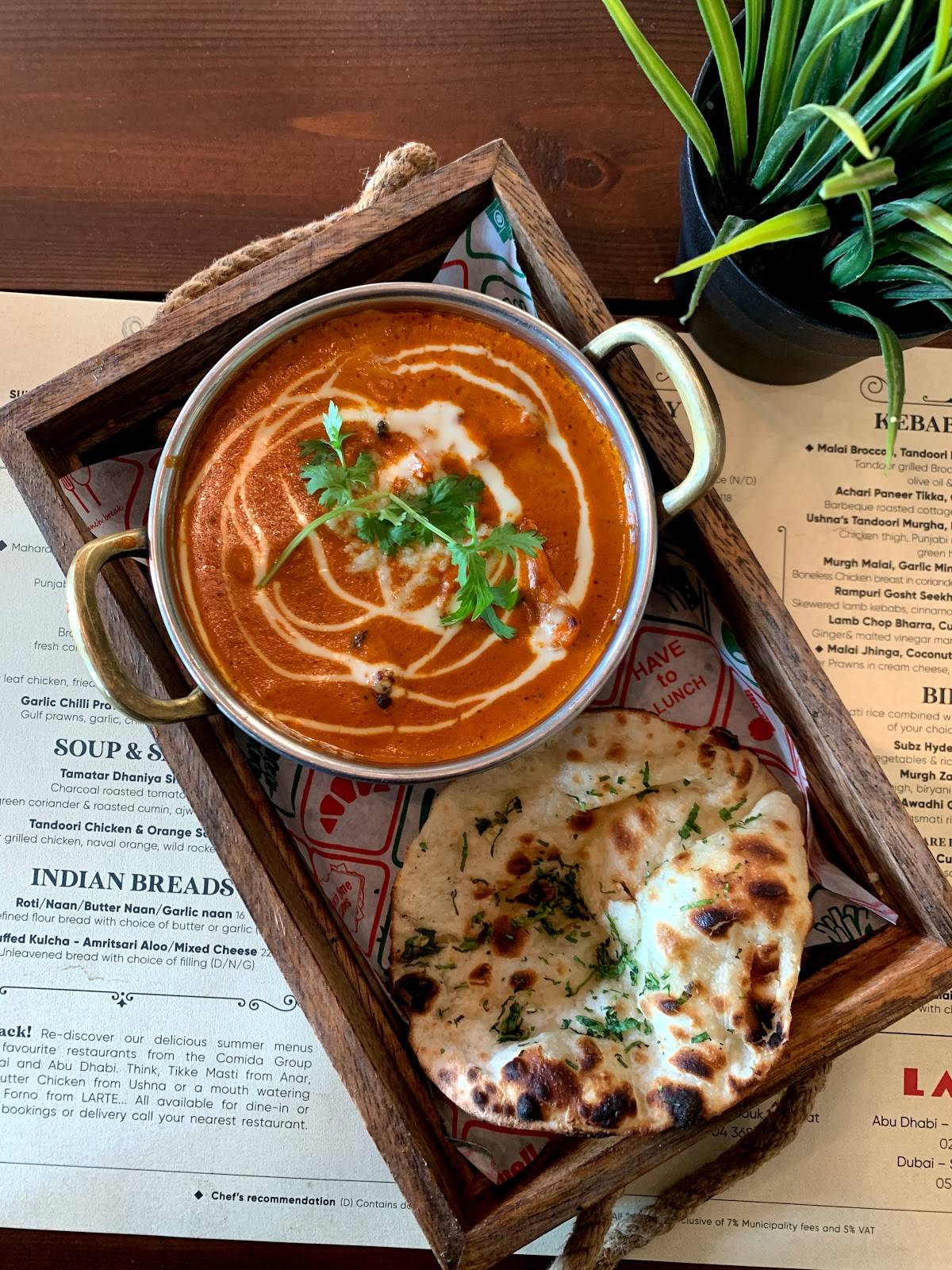 Carta de Ushna Restaurant - Souk Madinat Jumeirah, Dubai