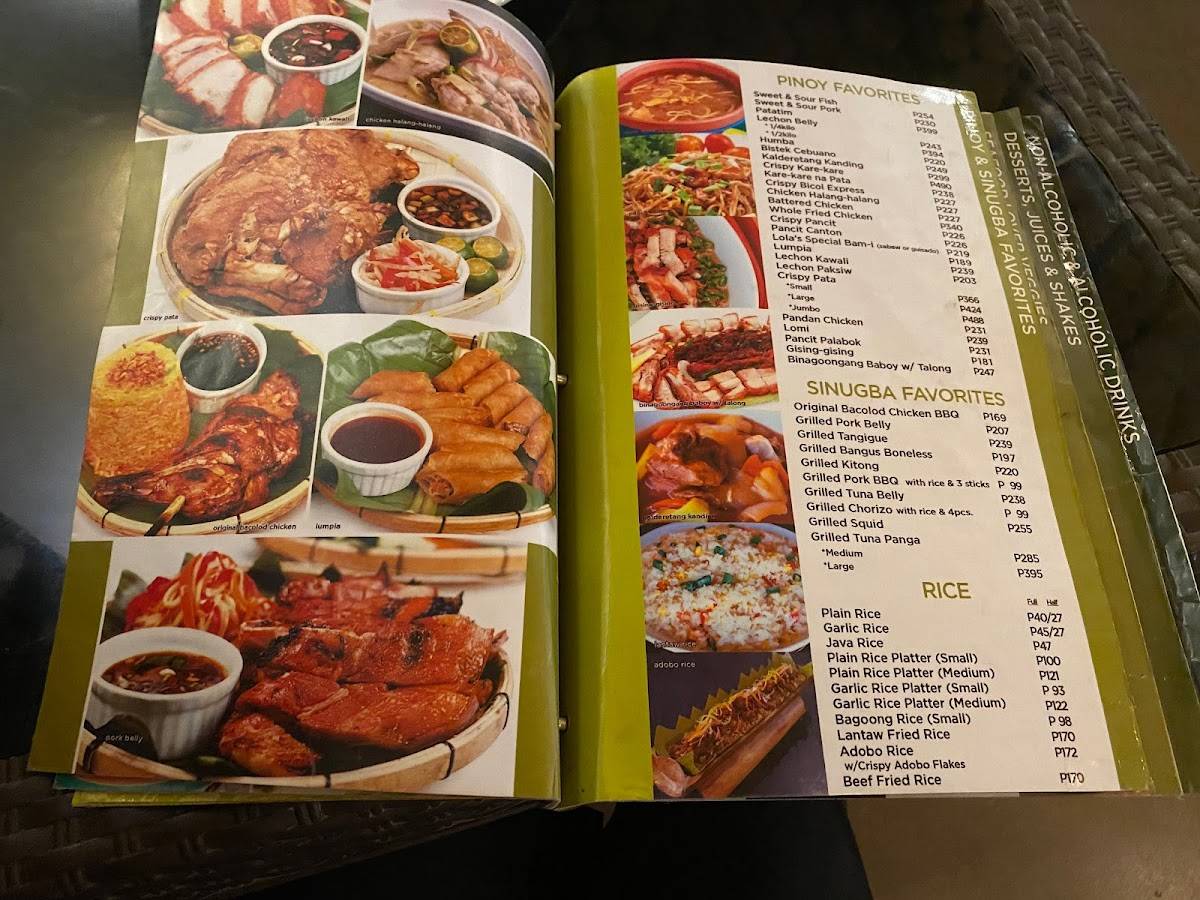 Menu at Lantaw Native Restaurant, Dumaguete, EJ Blanco Drive