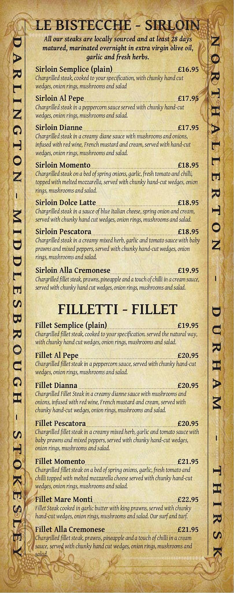 Menu at Uno Momento restaurant, Durham