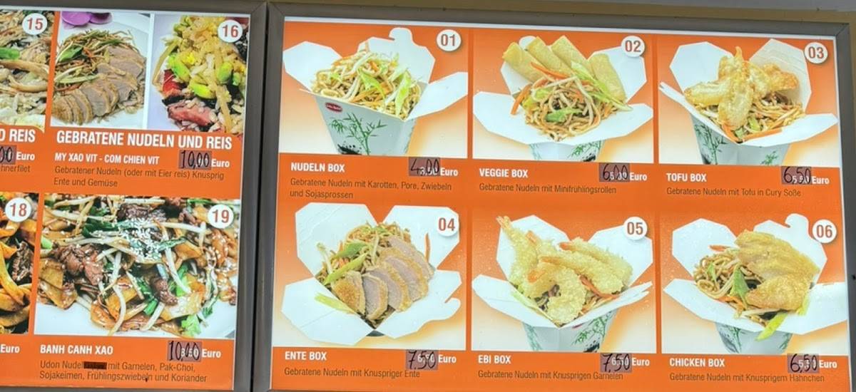 Menu at Bếp Việt restaurant, Düsseldorf