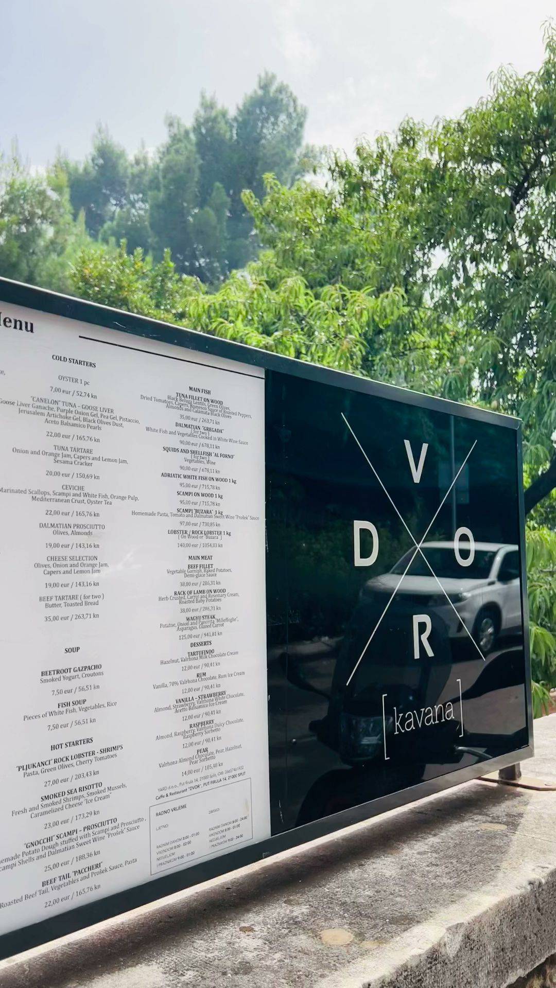 Menu at Dvor restaurant, Split, Put Firula 14