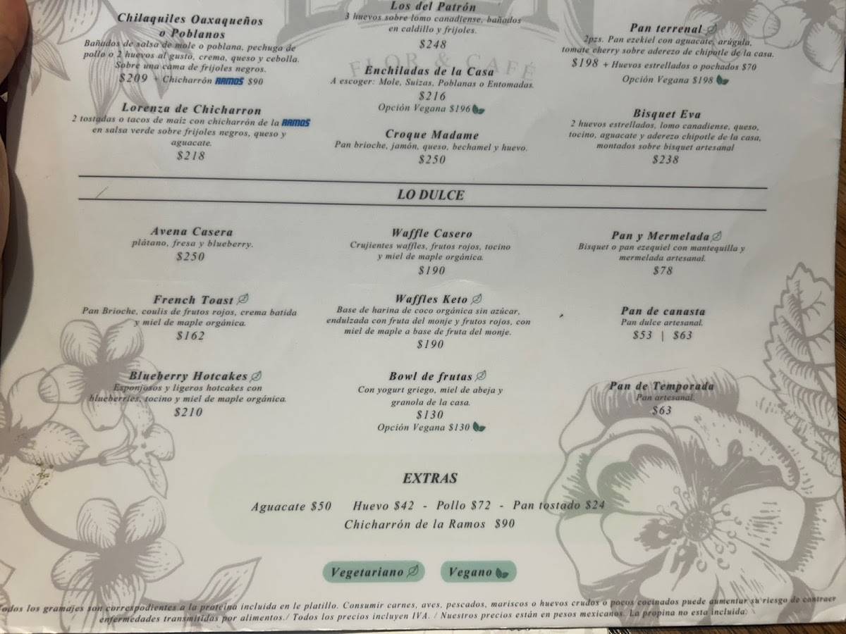 Carta de EDÉN FLOR Y CAFÉ, Monterrey