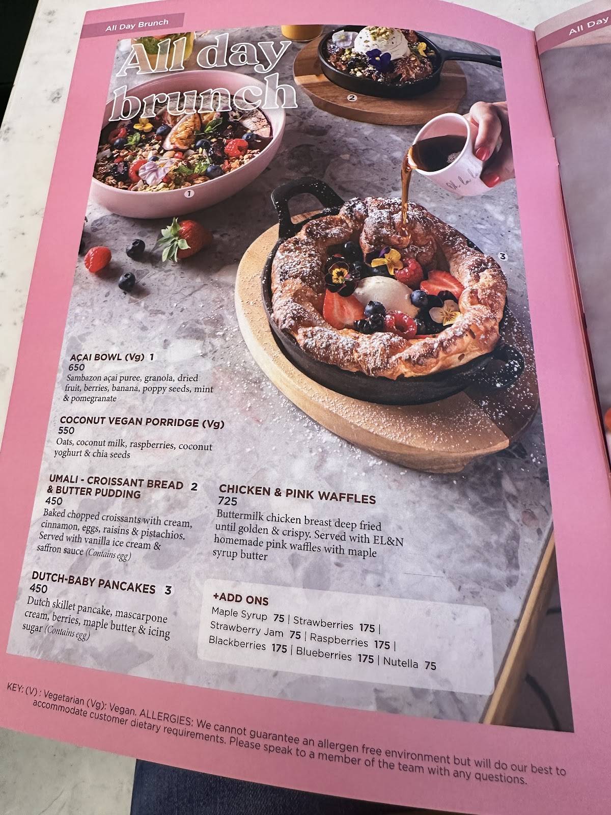 Menu at EL&N London - Jio World Plaza, Mumbai, Mumbai