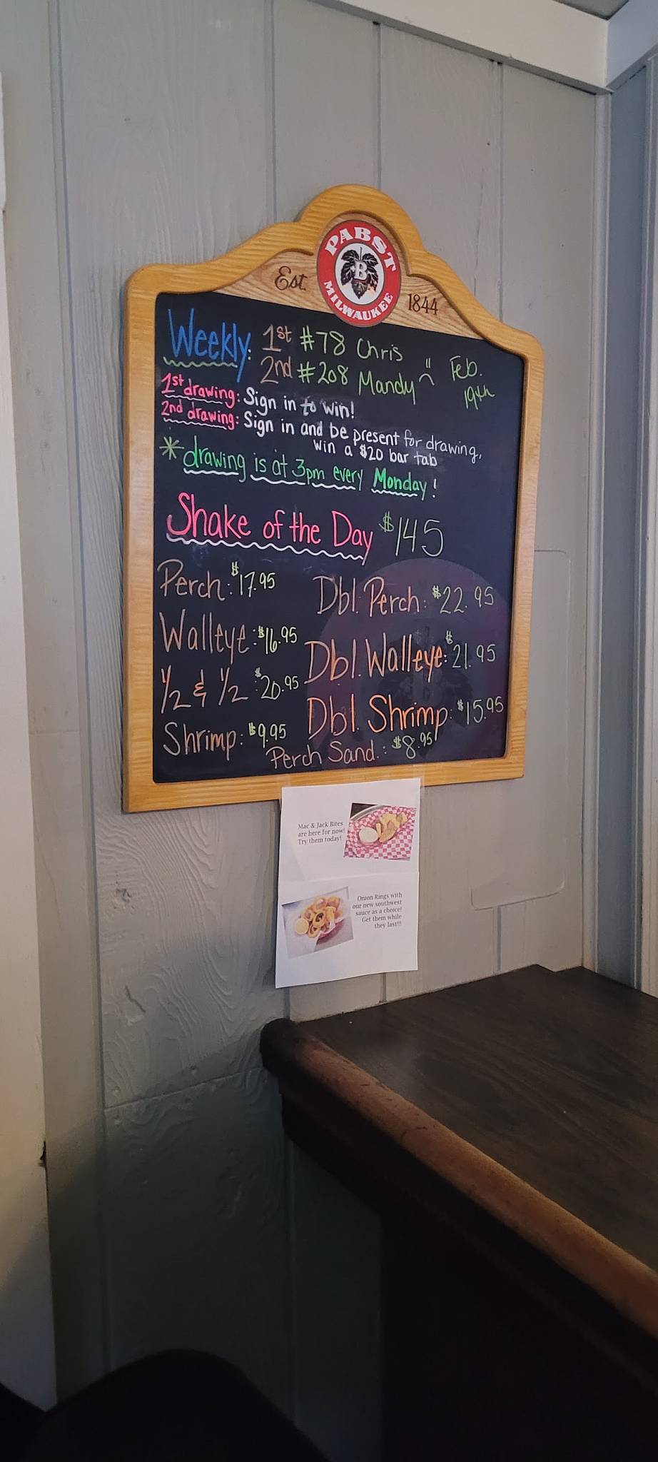 Menu at Eastside Bar & Grill, Marinette