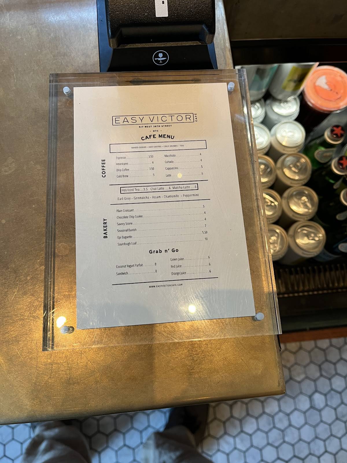 Menu at Easy Victor Cafe, New York City