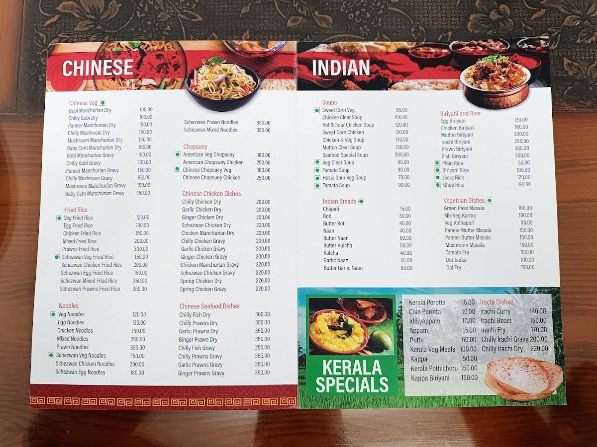 Menu at Eco Food Court, Bengaluru
