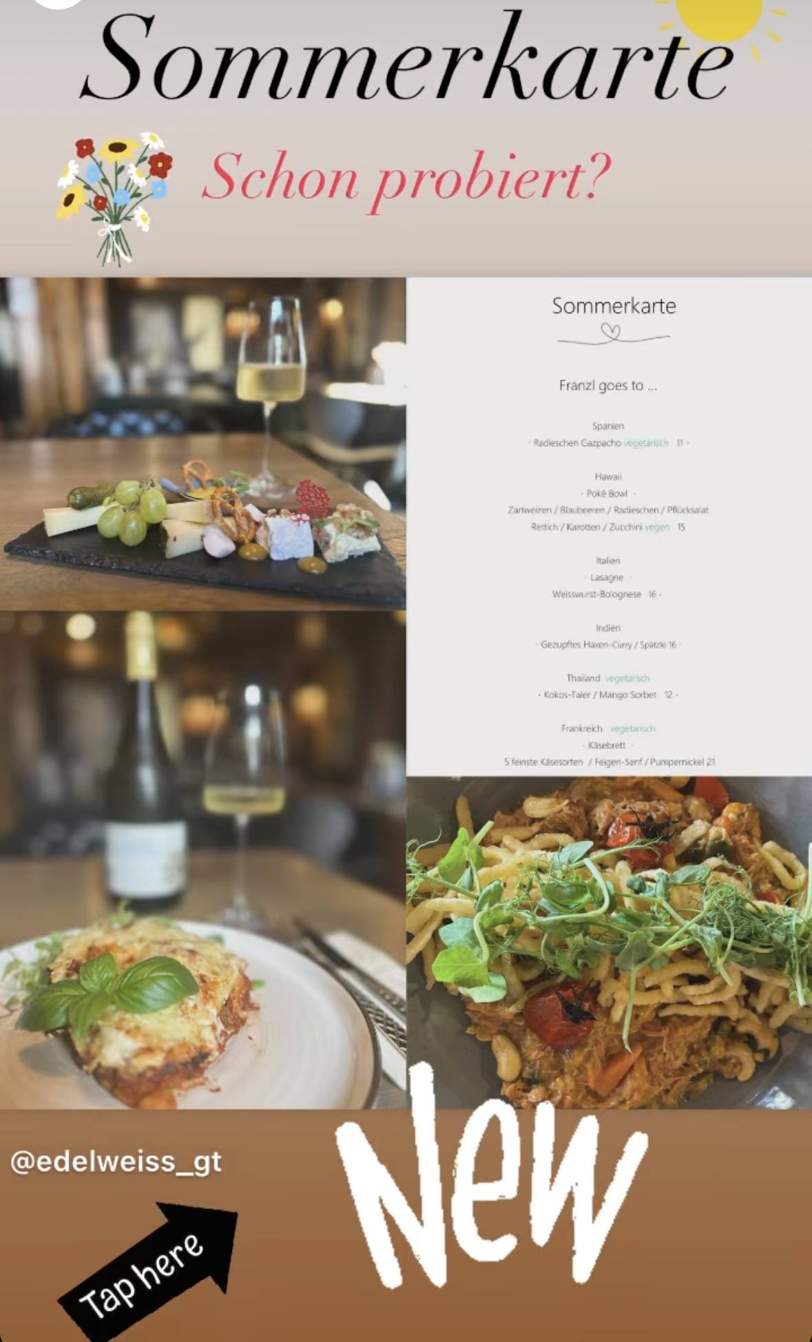 Speisekarte von Edelweiss restaurant, Gütersloh