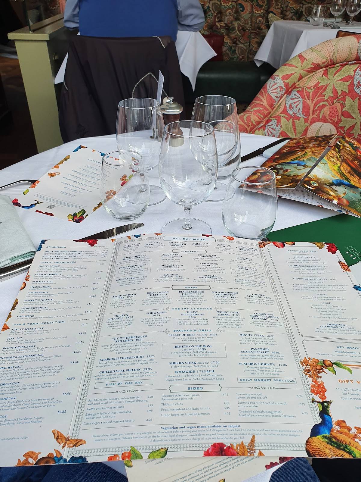 Menu at The Ivy On The Square Edinburgh pub & bar, Edinburgh