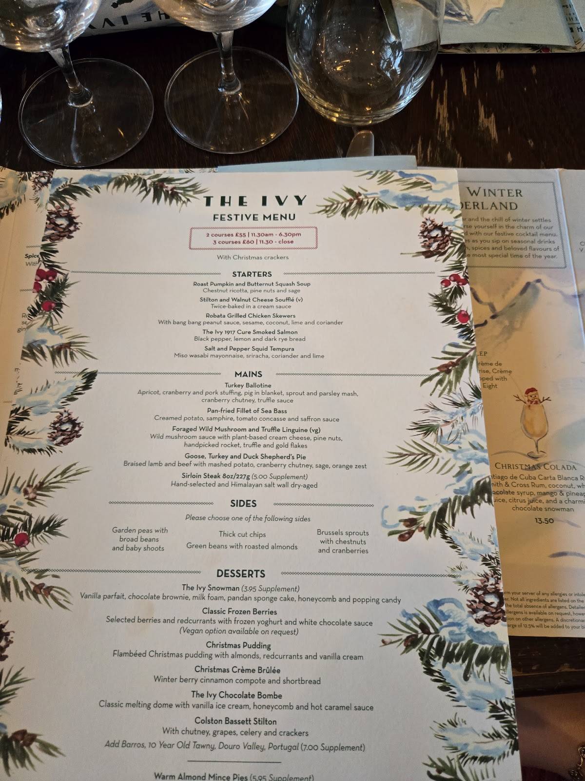 Menu at The Ivy On The Square Edinburgh pub & bar, Edinburgh