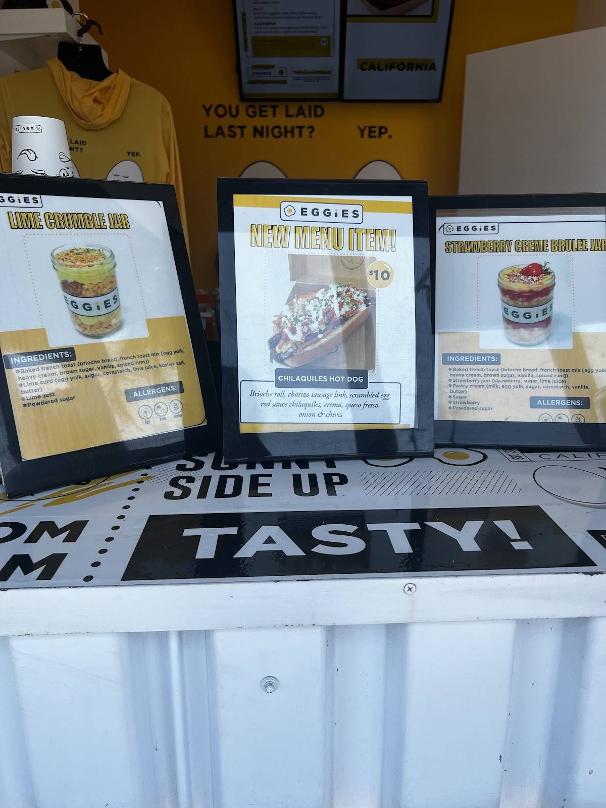 Menu at Eggies restaurant, San Diego, University Ave Suite A