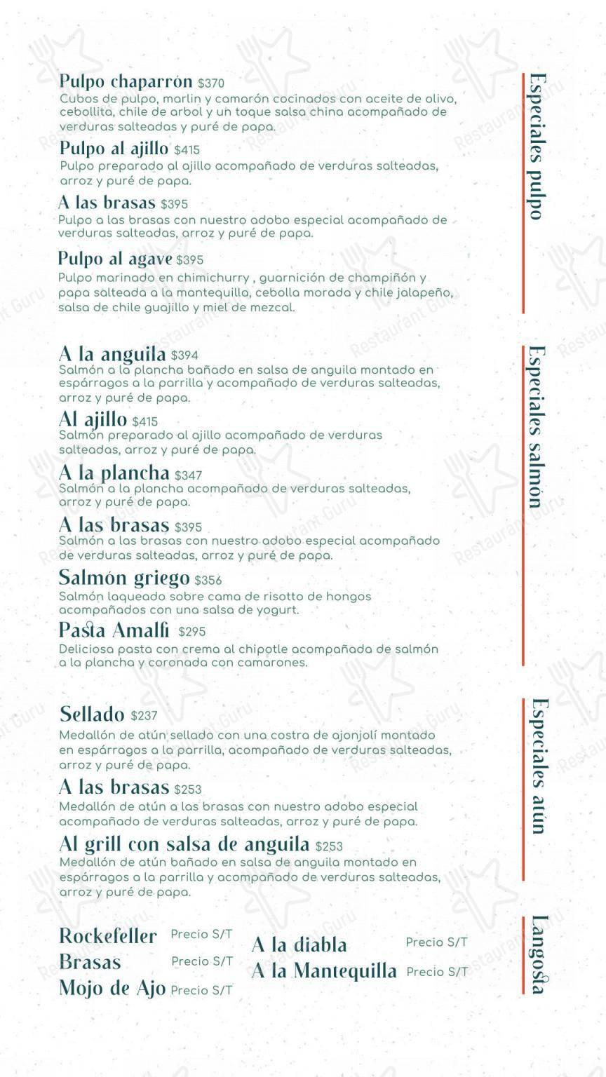 Carta del restaurante El Ancladero, Tepatitlán del Morelos