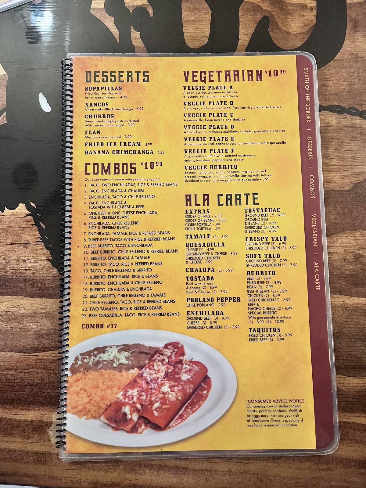 Menu at El Bronco West restaurant, Richmond