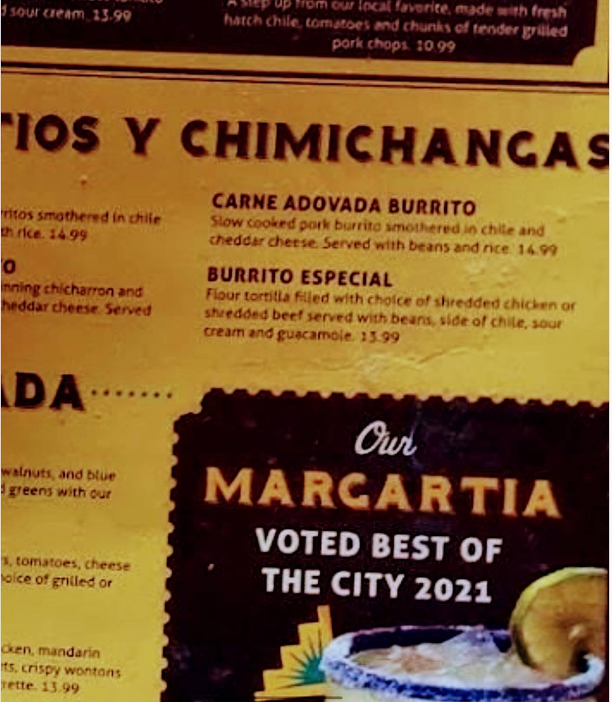 Menu at El Bruno Restaurant Y Cantina, Albuquerque