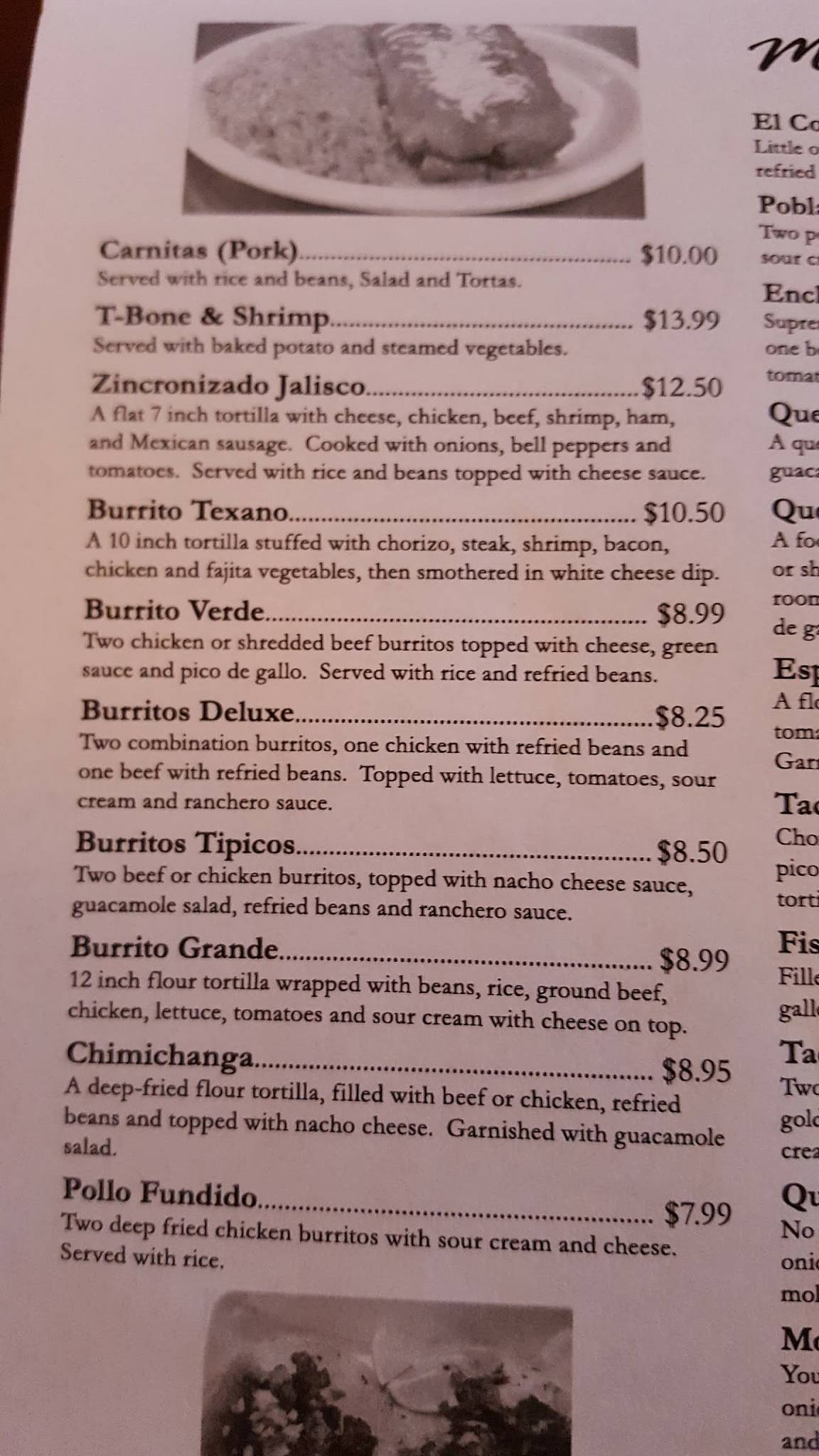 Menu at El Comal Mexican Restaurant, McCalla, AL-216 A
