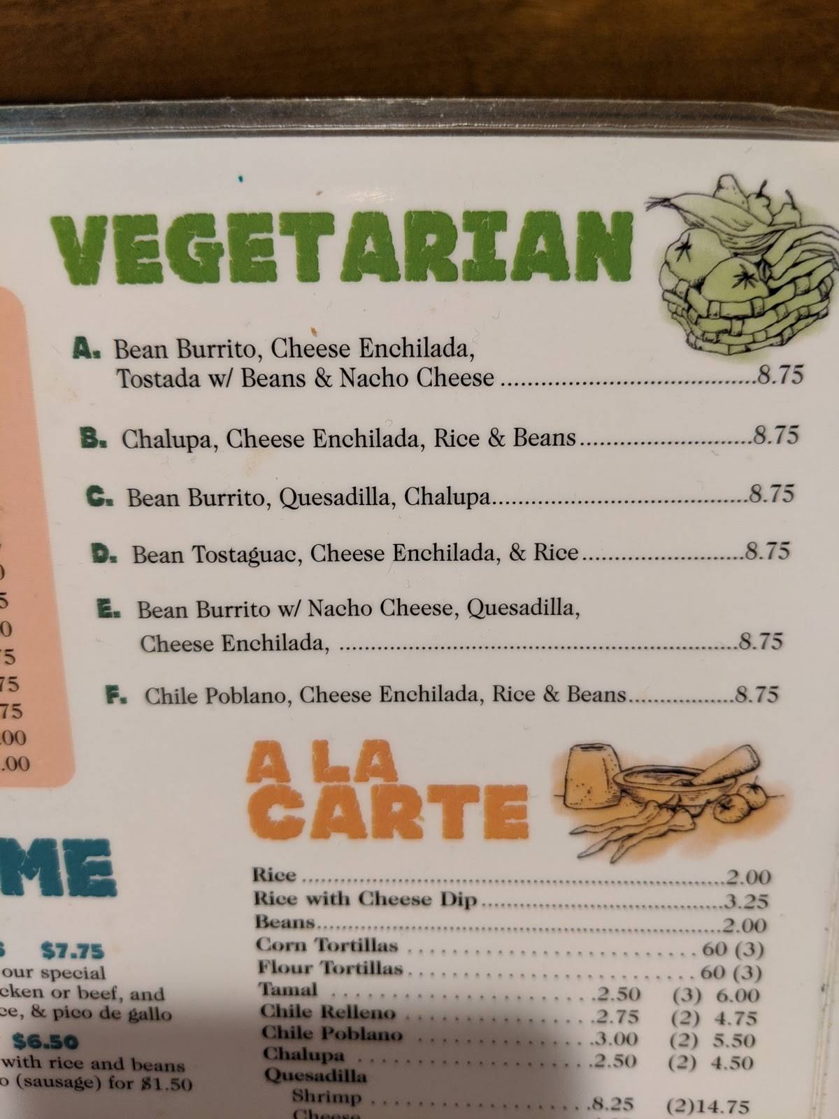 Menu at El Fogon Mexican Grill restaurant, Akron