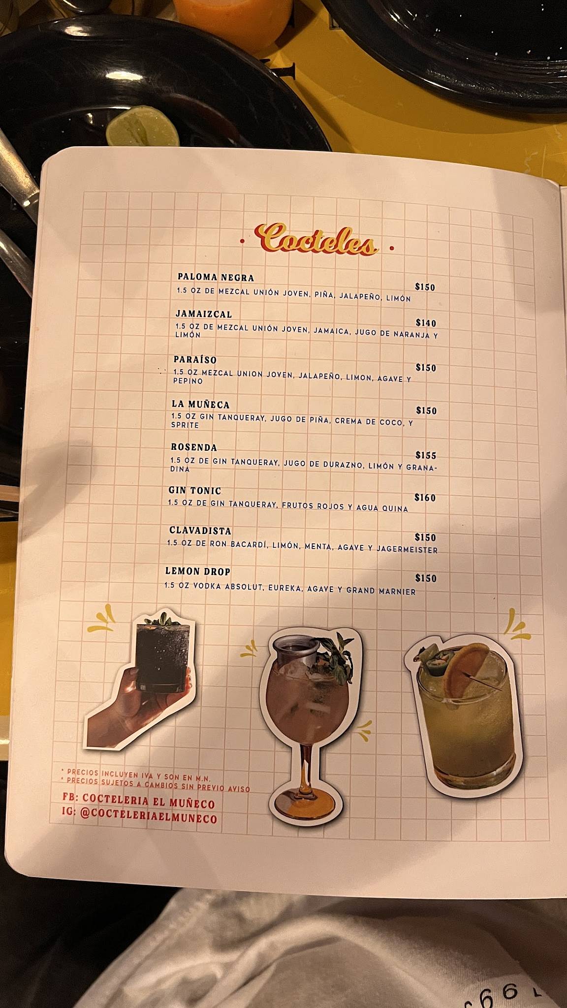 Carta del restaurante El Muñeco Plaza La Joya, San Nicolás del los Garza