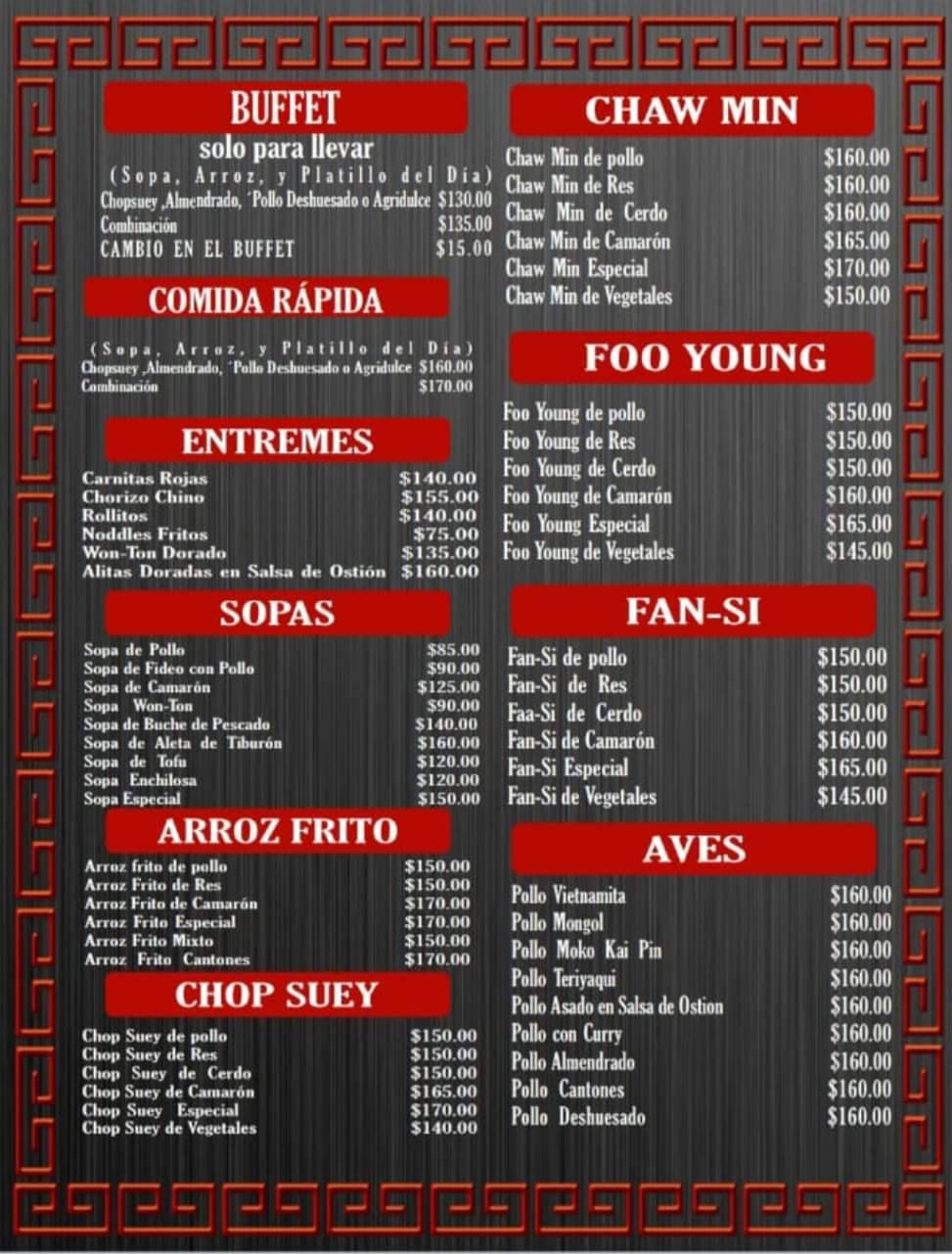 Carta del restaurante El Nuevo Pekin Los Mochis, Los Mochis, Degollado ...
