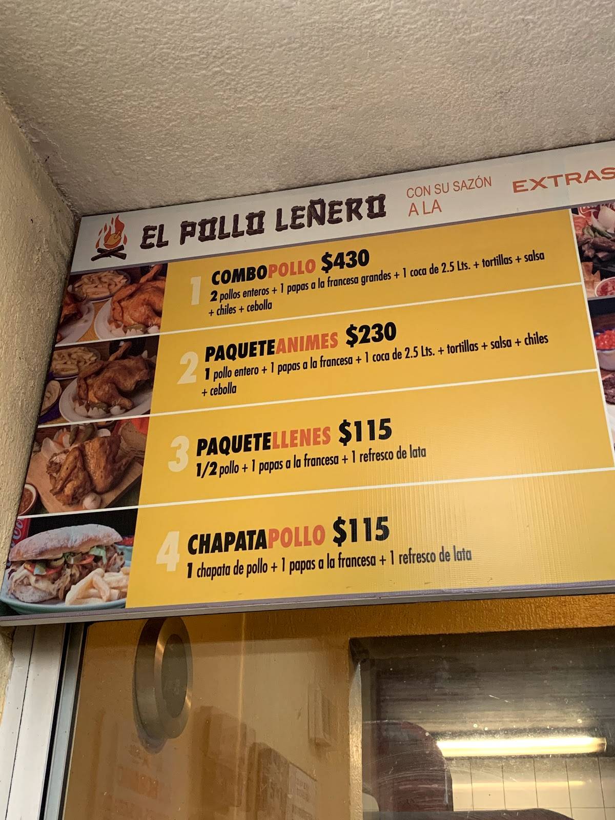 Carta de comida rápida El Pollo Leñero, Ciudad López Mateos, Av Sonora 147
