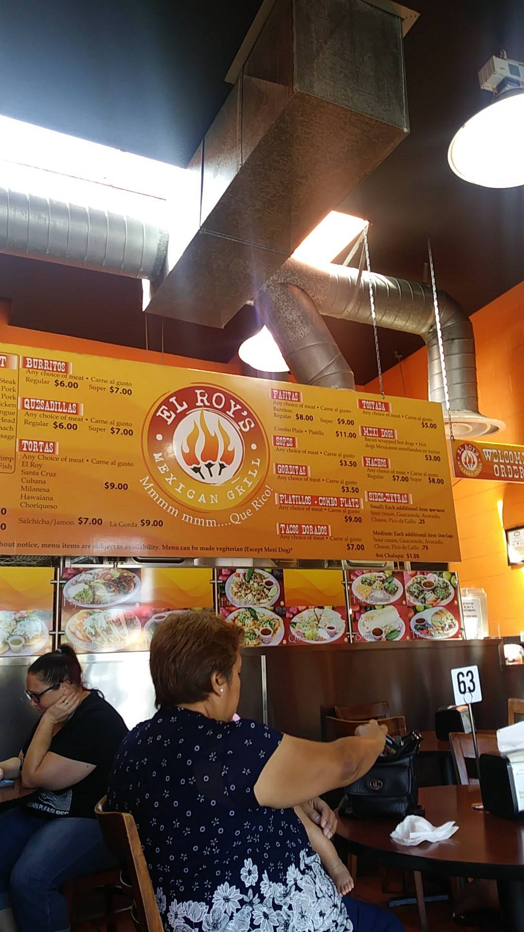 Menu at El Roy's Mexican Grill restaurant, Petaluma, 210 Edith St
