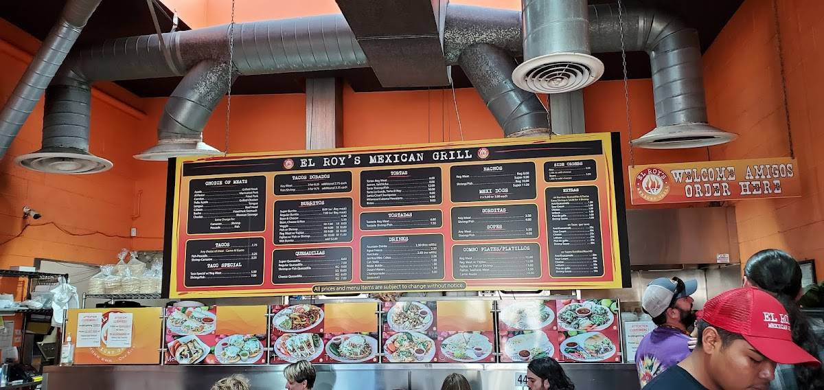 Menu at El Roy's Mexican Grill restaurant, Petaluma, 210 Edith St