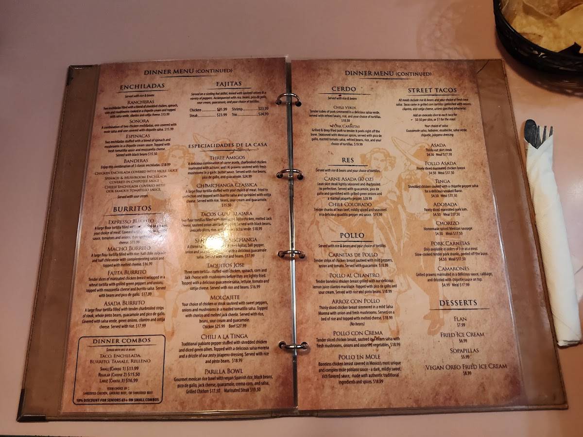Menu at El Sarape Shelton restaurant, Shelton, 318 W Railroad Ave