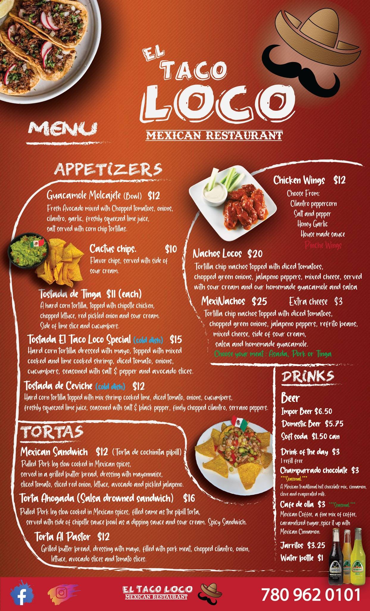 Menu at El Taco Loco restaurant, Spruce Grove, 7 Tri Leisure Way