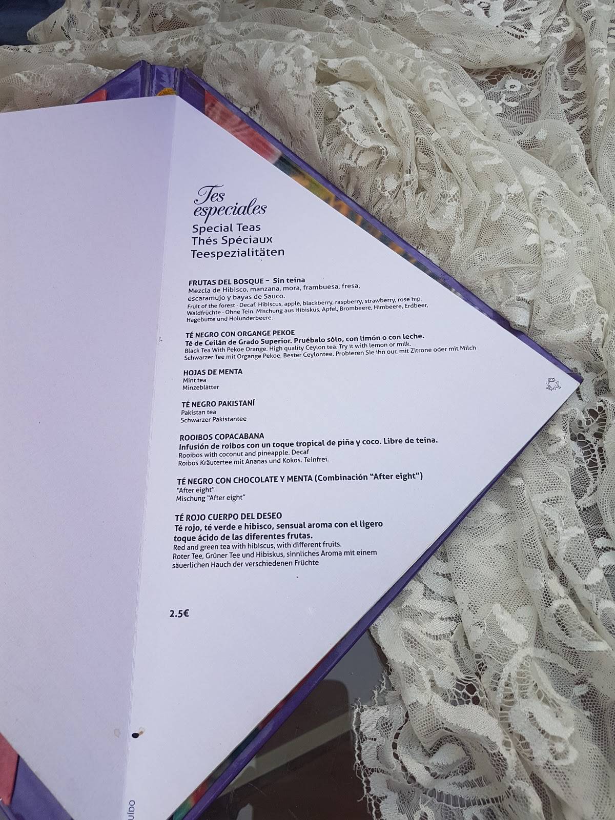 Carta de El Trillo Restaurante, Granada