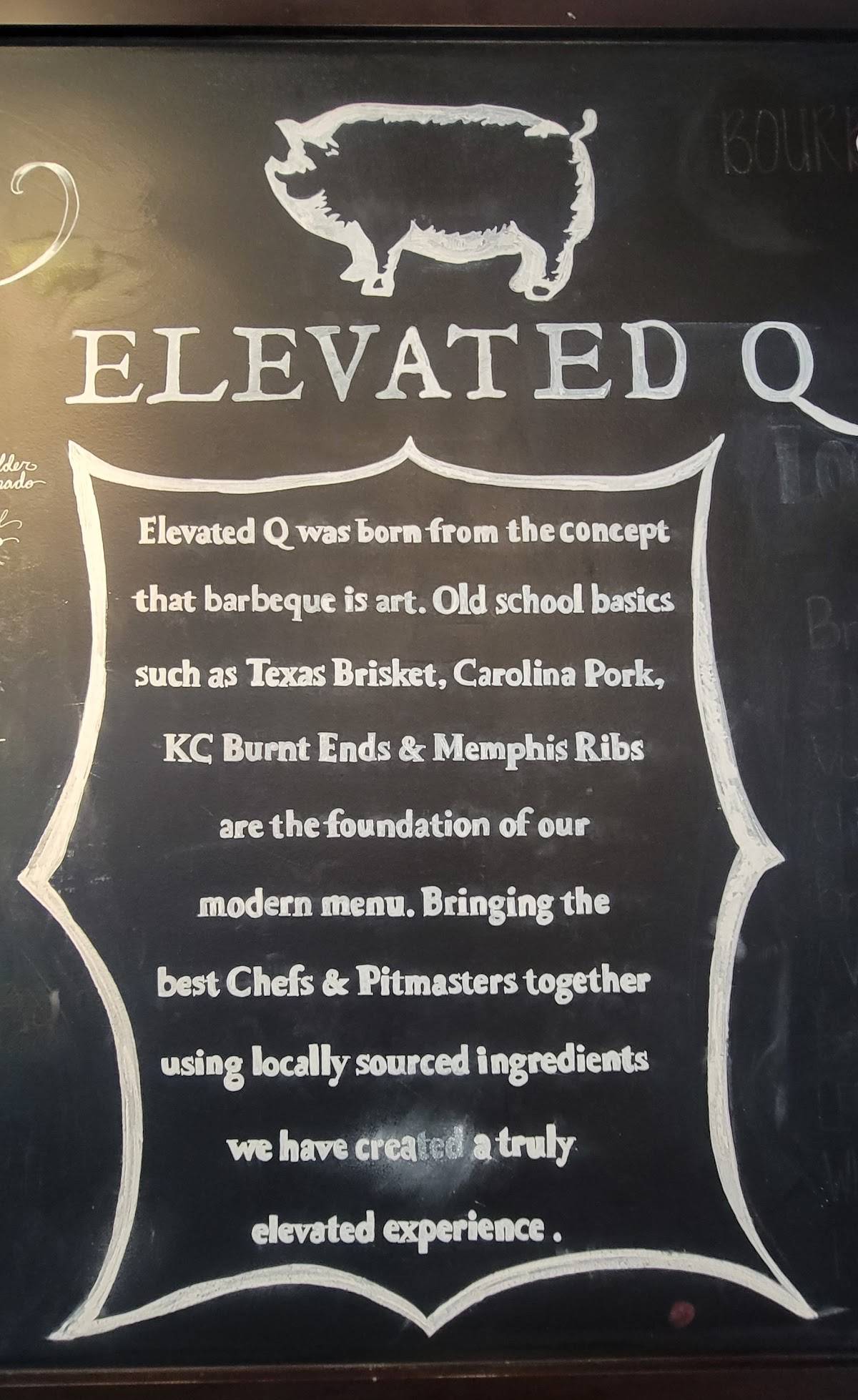 Menu at Elevated Q pub & bar, Westminster
