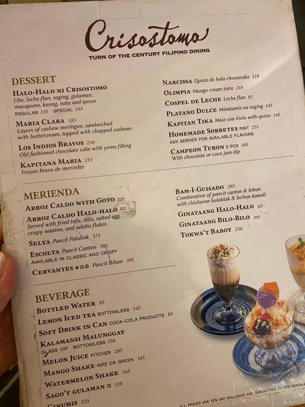 Menu at Elias Bgc (Crisostomo) restaurant, Taguig, H22X+JMM