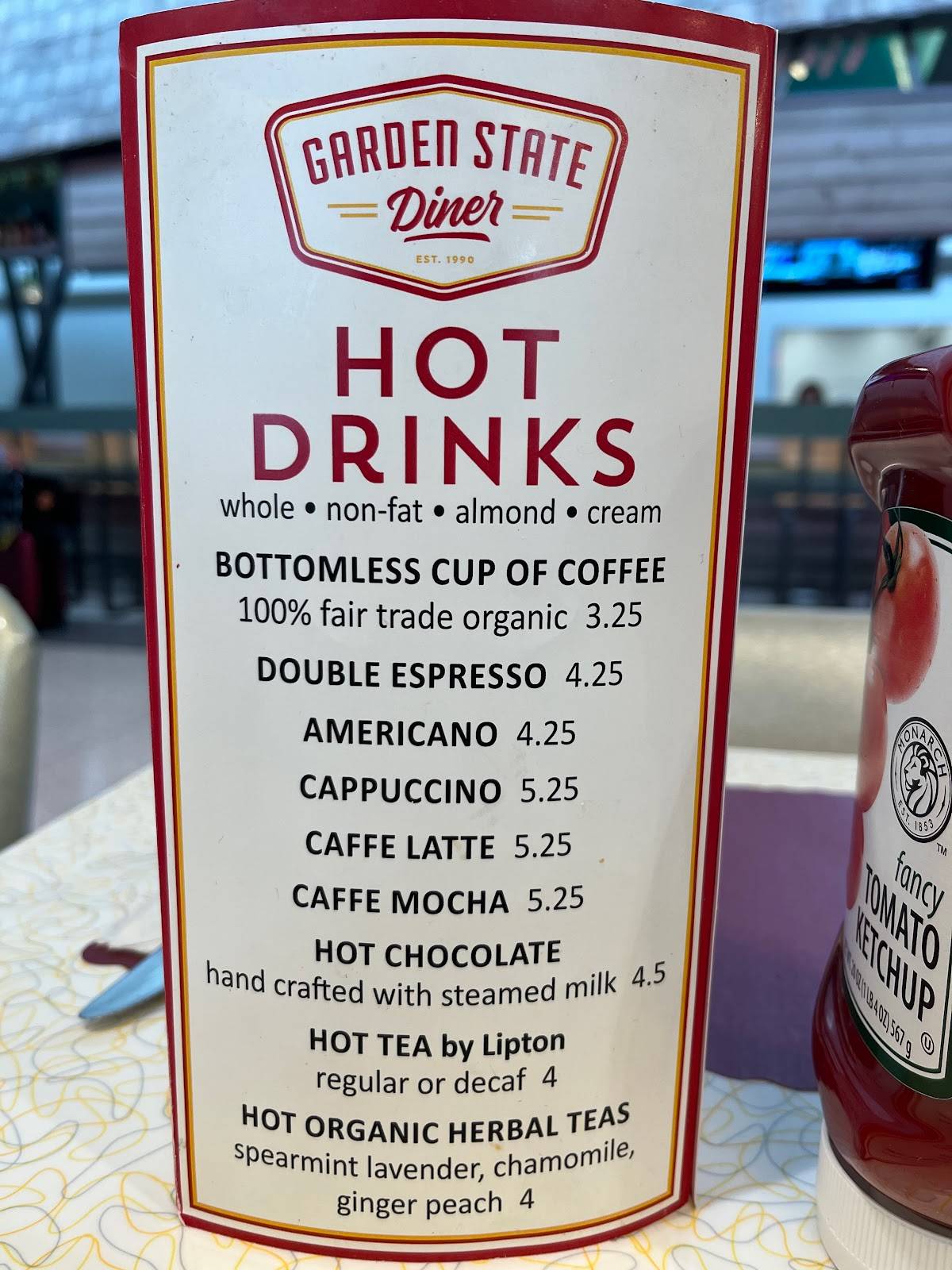 Menu at Garden State Diner restaurant, Newark, Terminal C Gate 109