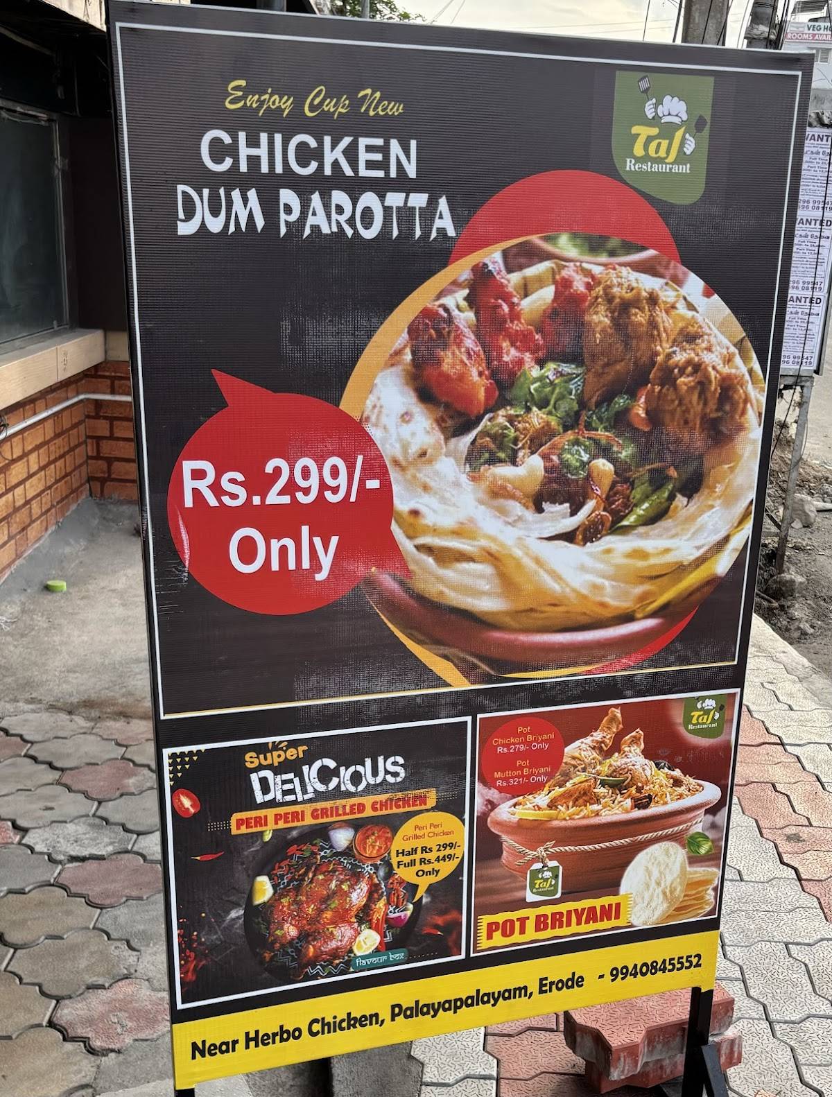Menu at Taj Restaurant, Erode