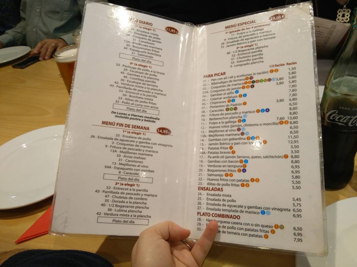 Menu at LA ROTONDA restaurant, Sa Vileta-Son Rapinya