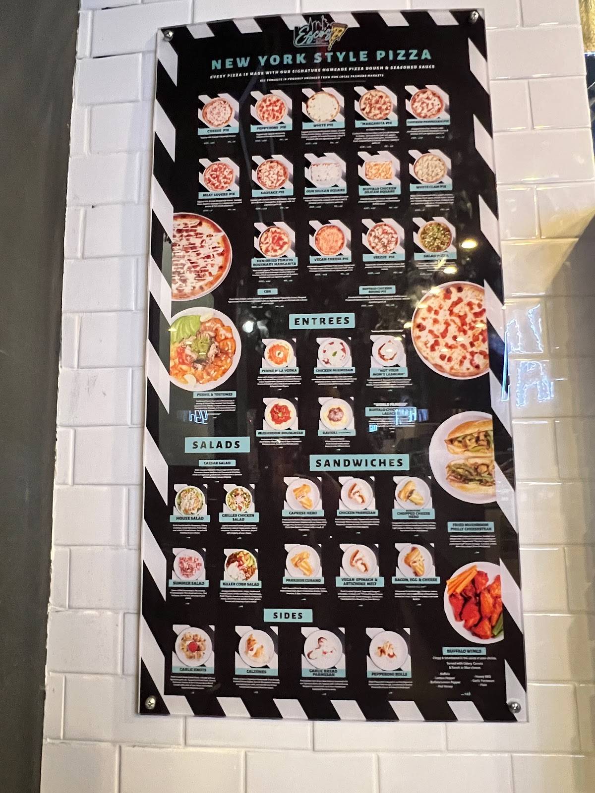 Menu at Esco's New York Style Pizza pizzeria, Los Angeles