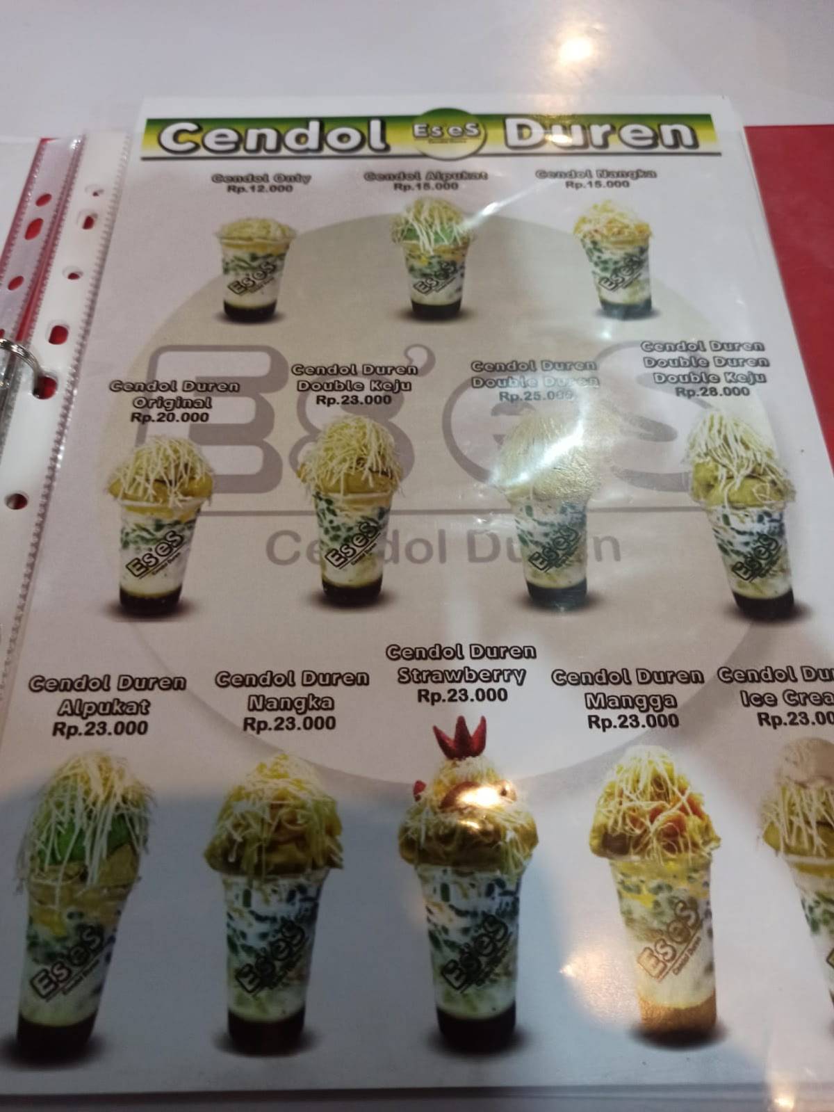 Menu at Es'eS Cendol Duren & Seafood Laut Nusantara restaurant, Tangerang