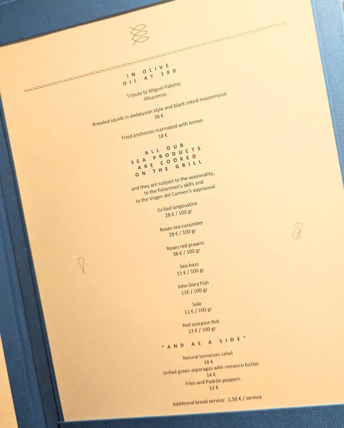 Menu at Estimar restaurant, Barcelona, Carrer de Sant Antoni dels ...