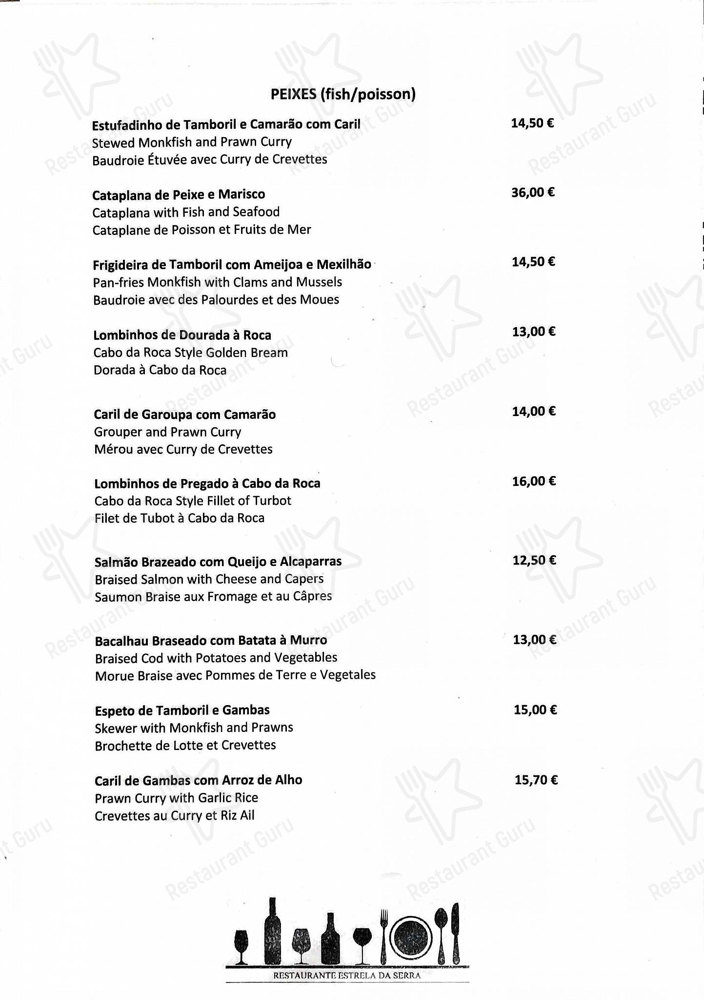 Menu em Estrela da Serra restaurante, Alcabideche