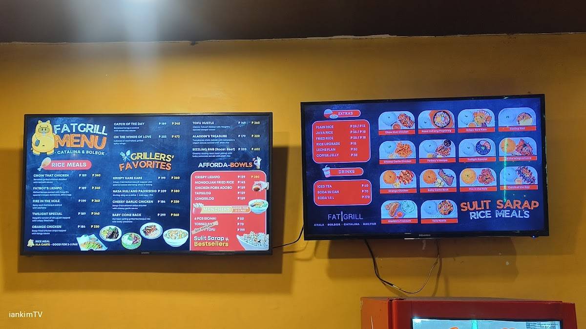 Menu at FATGRILL restaurant, Lipa