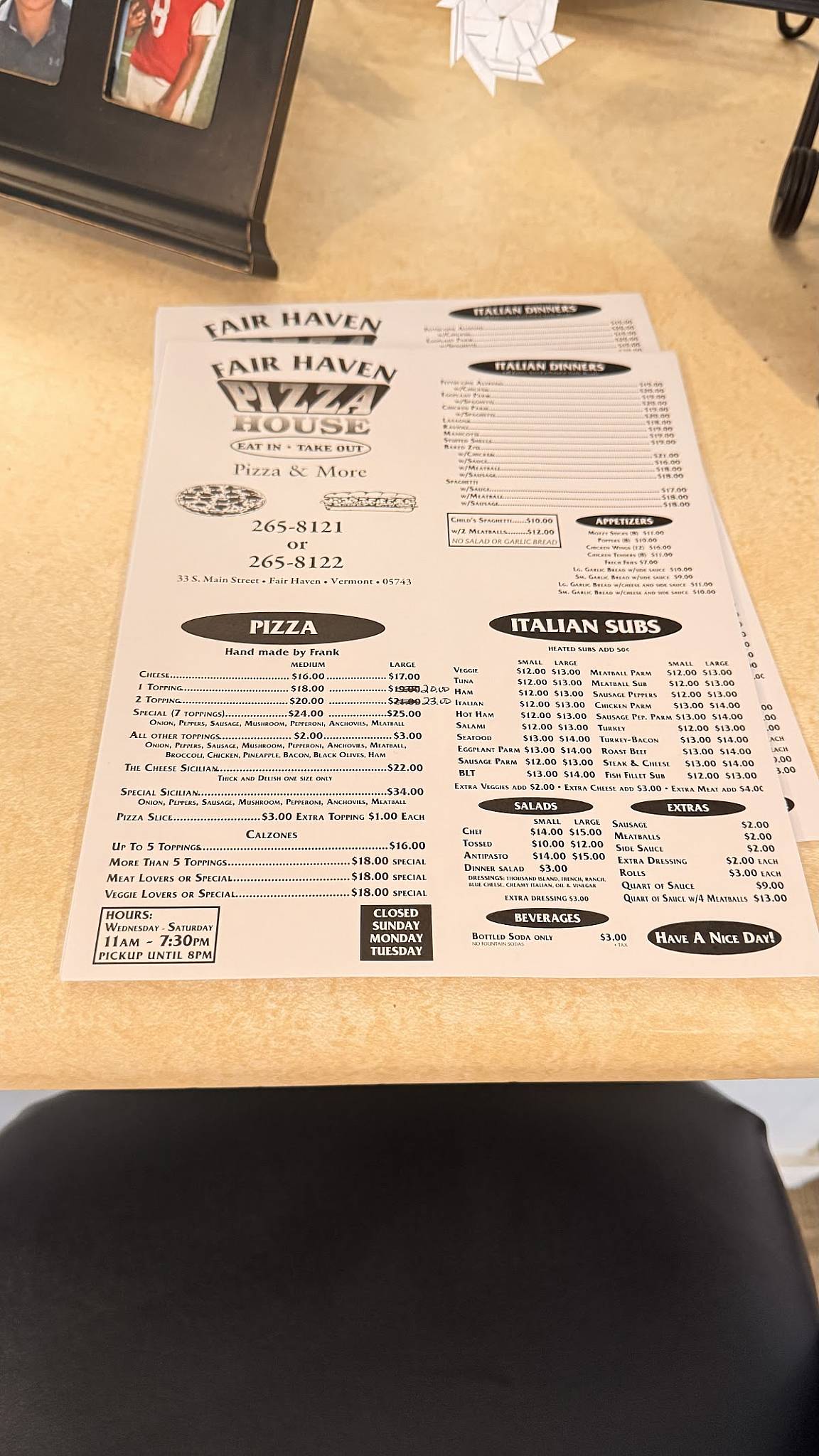 Menu at Fair Haven Pizza House & Subs pizzeria, Fair Haven, 33 Main St