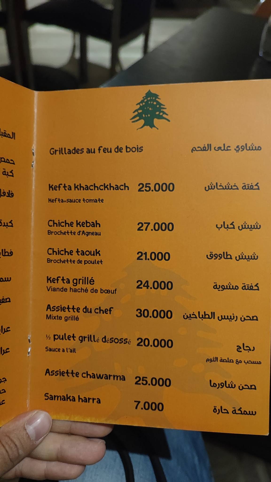 Menu at Fairouz Lebanese Restaurant, Ariana