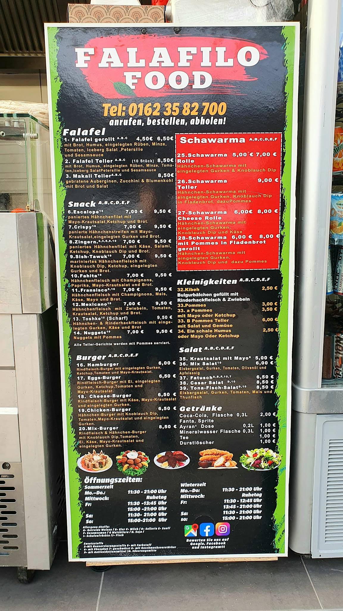 Speisekarte von Falafilo Food restaurant, Lingen (Ems)